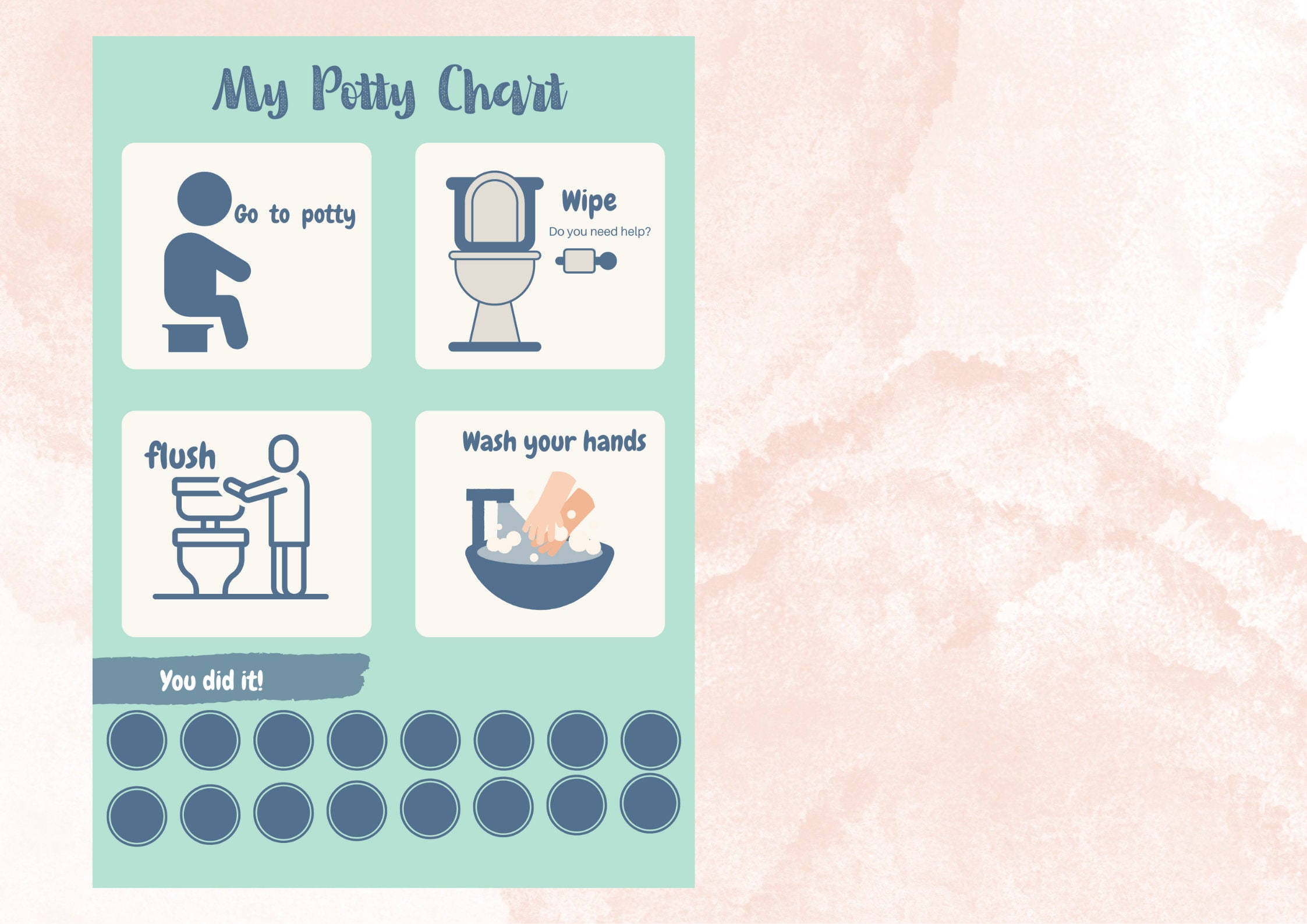 Printable my Potty Chart Step by Step for Girls and Boys Poster Toilet ...
