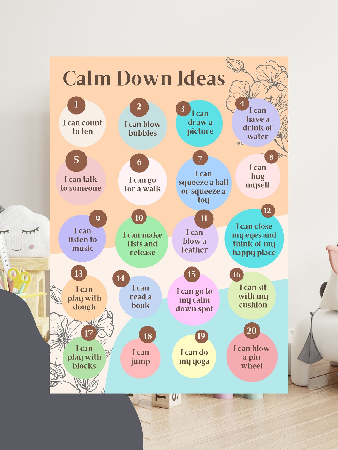 20 Calming Techniques Calm Down Corner Posters Print Educational Wall ...