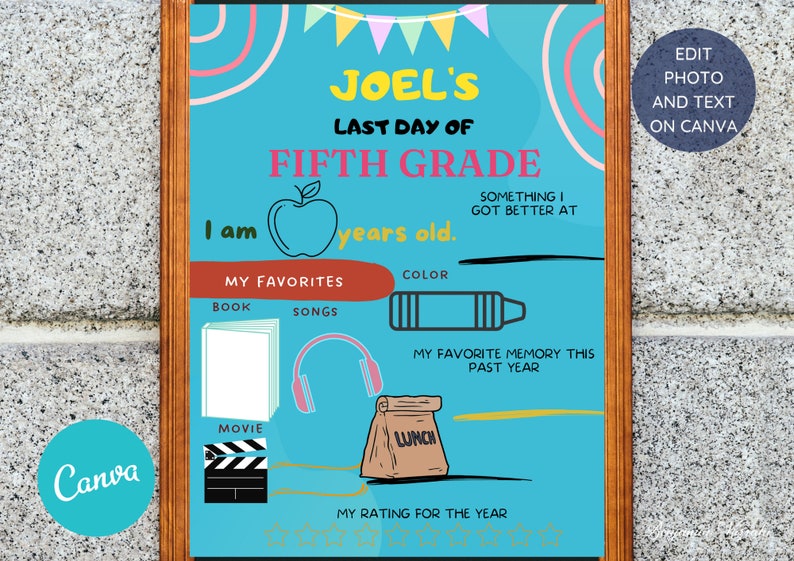 First Day of School Sign Editable Template, Last Day of School ...