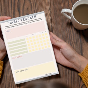 Minimalist Daily Habit Tracker Printable | Goal Planner | Simple Tasks ...