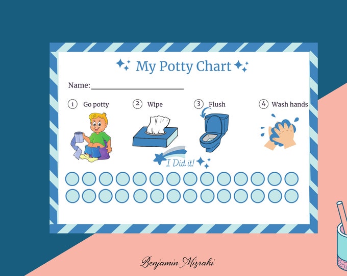 Potty Training Chart Step by Step for Girls and Boys Toilet Training ...