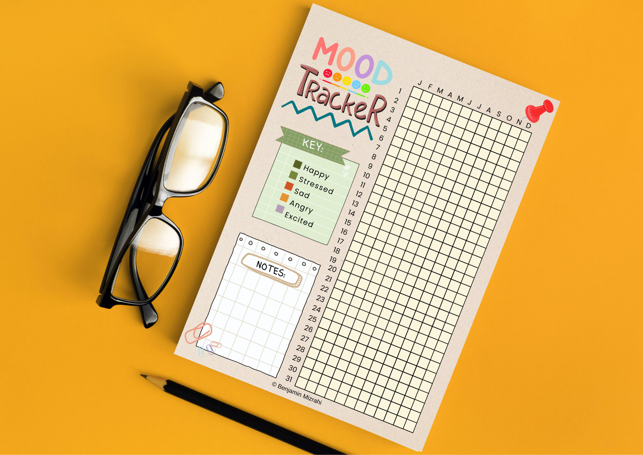 Mood Tracker Printable Kit, Monthly Mood Log, Circular Mood Chart, Mood ...