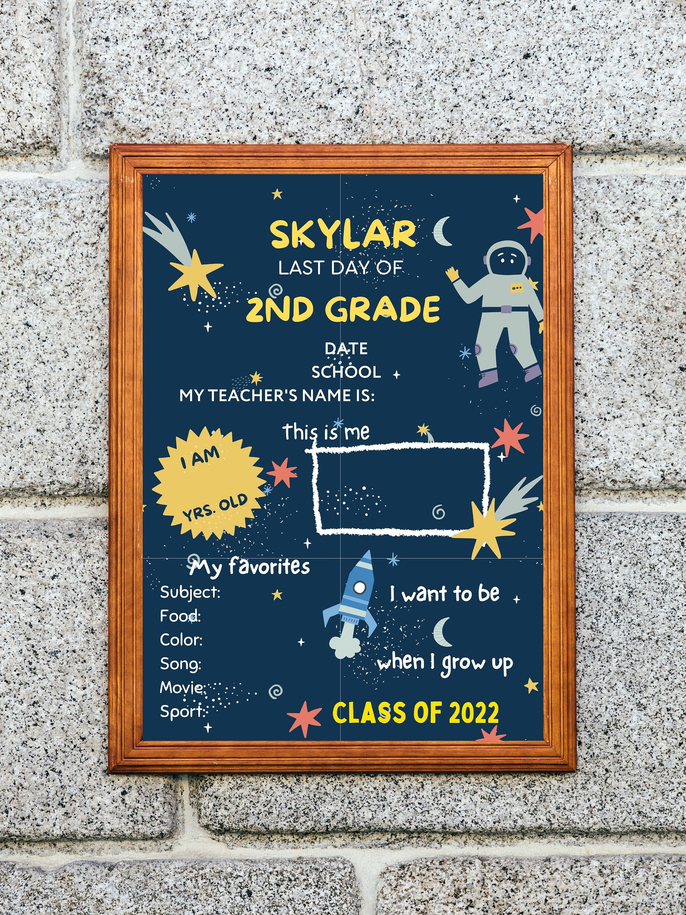 Editable First or Last Day of School Sign Any Grade Sign for Boy or ...