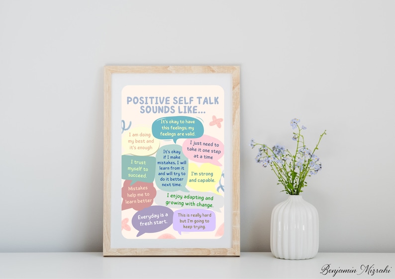 Positive Self-talk Poster | Therapy Office Decor (digital Download) - Etsy