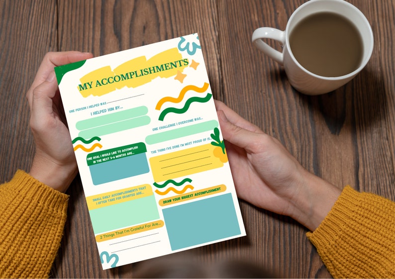 My Accomplishment Journal, Self-esteem Journal, Growth Mindset, Therapy ...