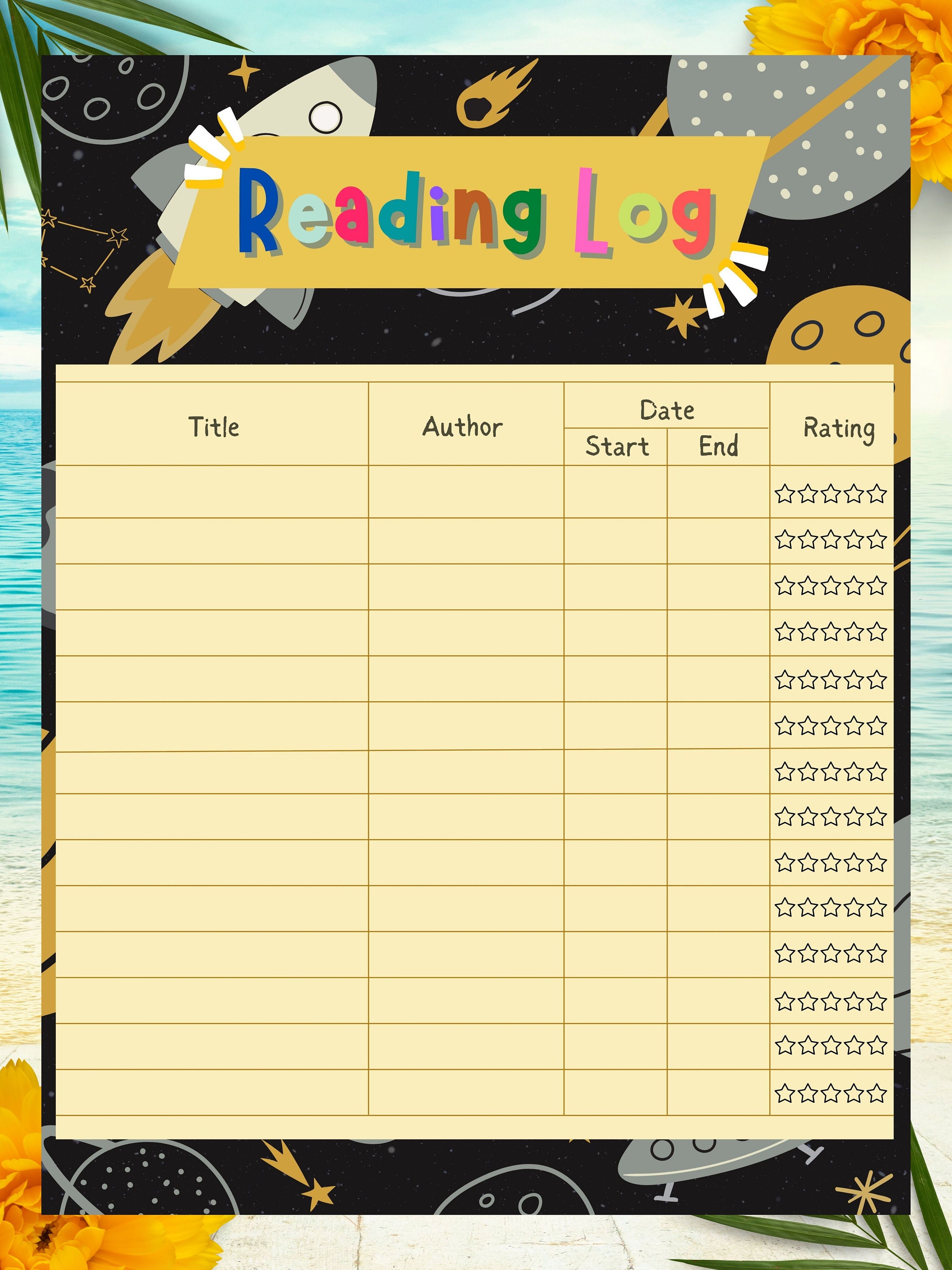 Kids Reading Log, Printable Journal Kid, Learning Incentive, Instant ...