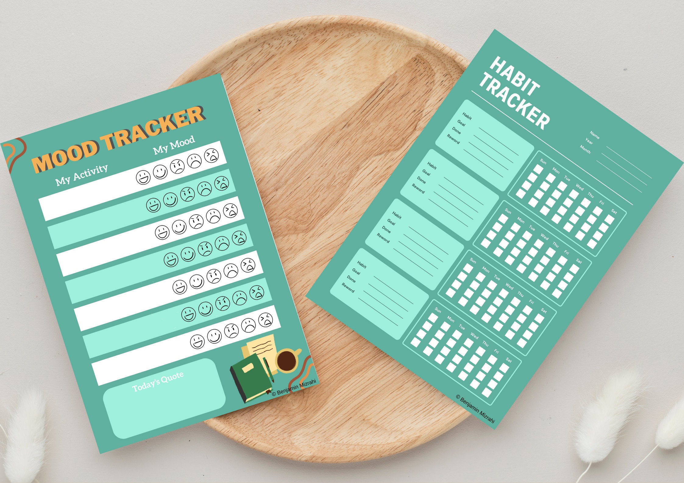 Printable Mood Tracker Chart Template, Daily Mood Tracker Pages for ...