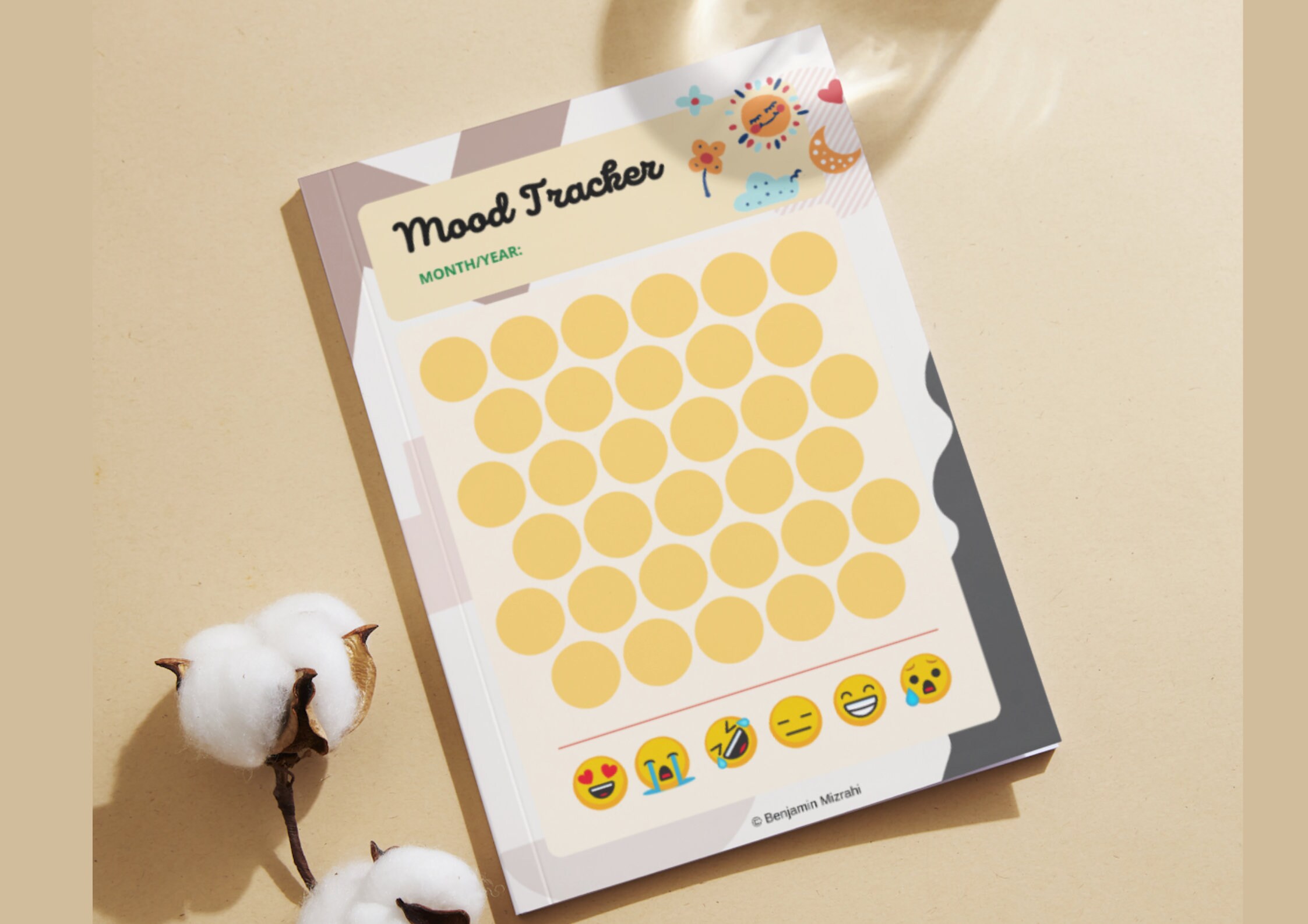 Mood Tracker Printable Kit, Monthly Mood Log, Circular Mood Chart, Mood ...