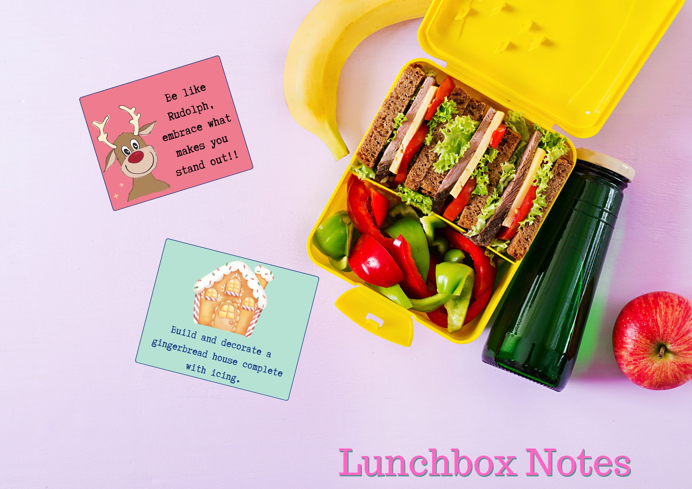 Christmas Lunch Box Jokes, Lunch Box Notes, Printable Christmas Cracker ...