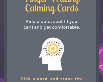 Finger Tracing Calming Cards, Mindfulness Printable Flash Card, Calm ...