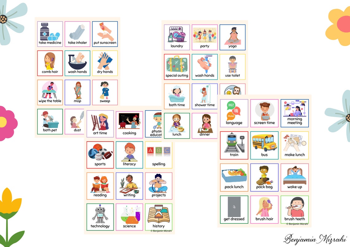 Kids Daily Routine Cards I Visual Schedule Cards Toddler Preschooi ...