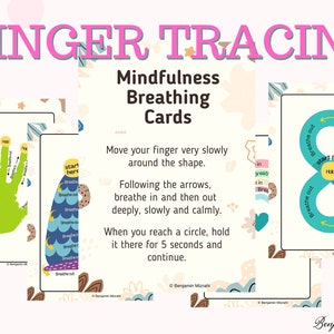 Finger Tracing Calming Cards, Printable Mindfulness Flash Card, Calm ...