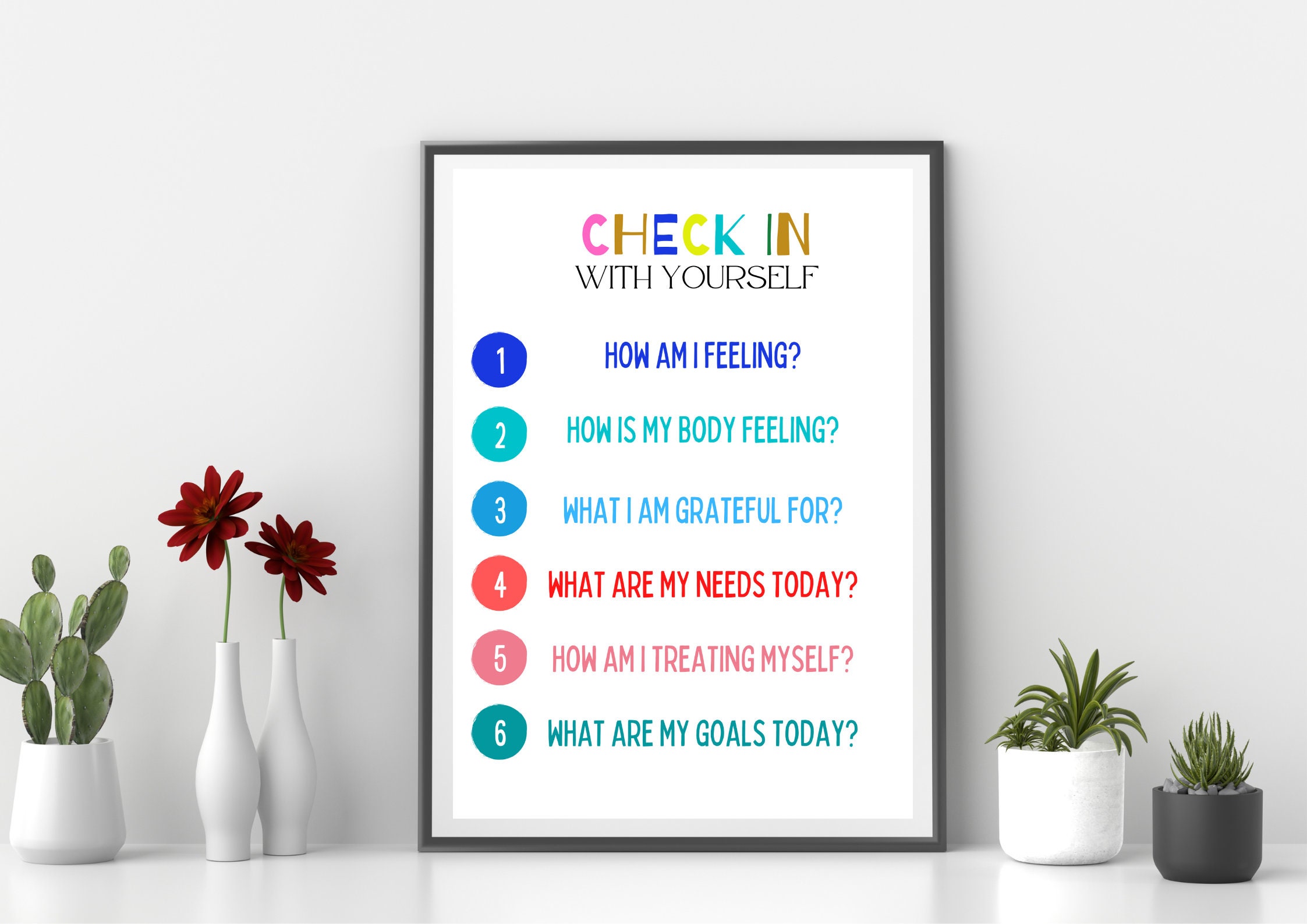 Daily Check-in Poster Check-in With Yourself Poster Self Care Daily ...