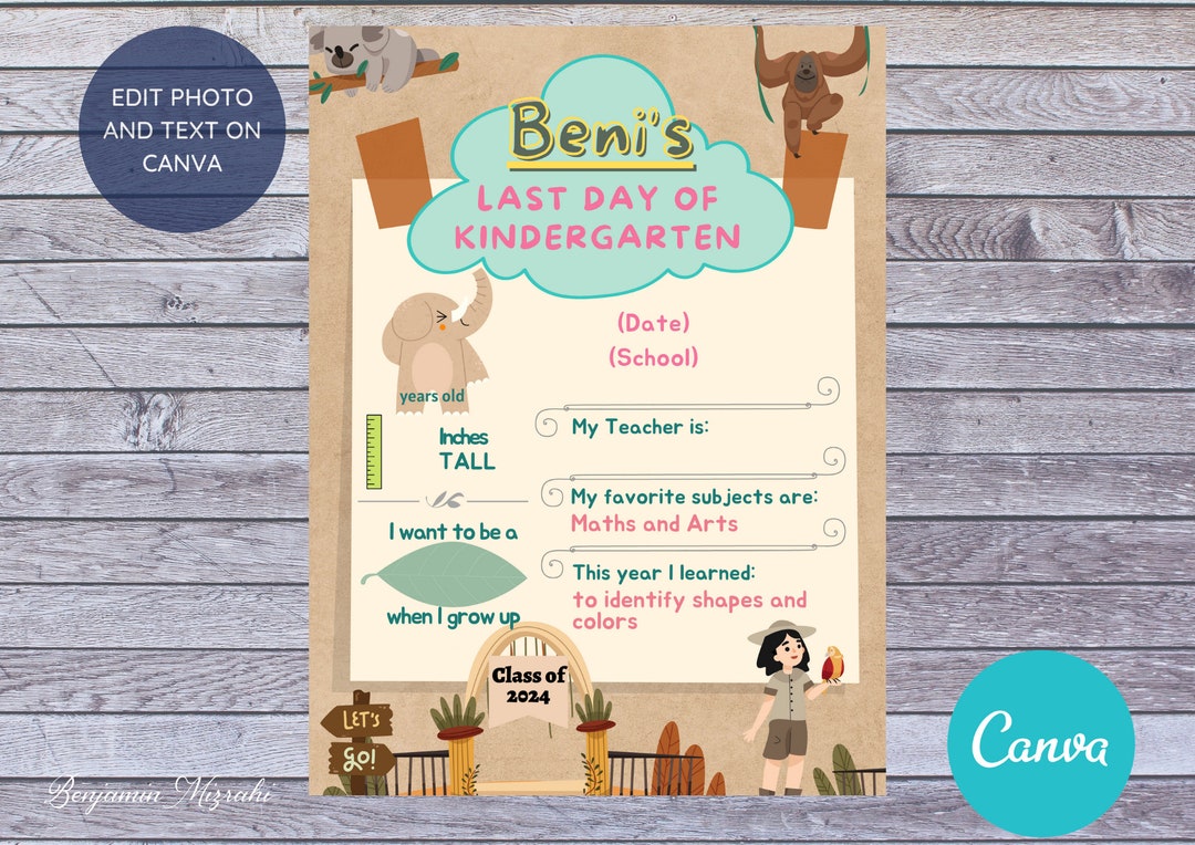 Editable First or Last Day of School -- 2nd Grade Boy or Girl Cute ...