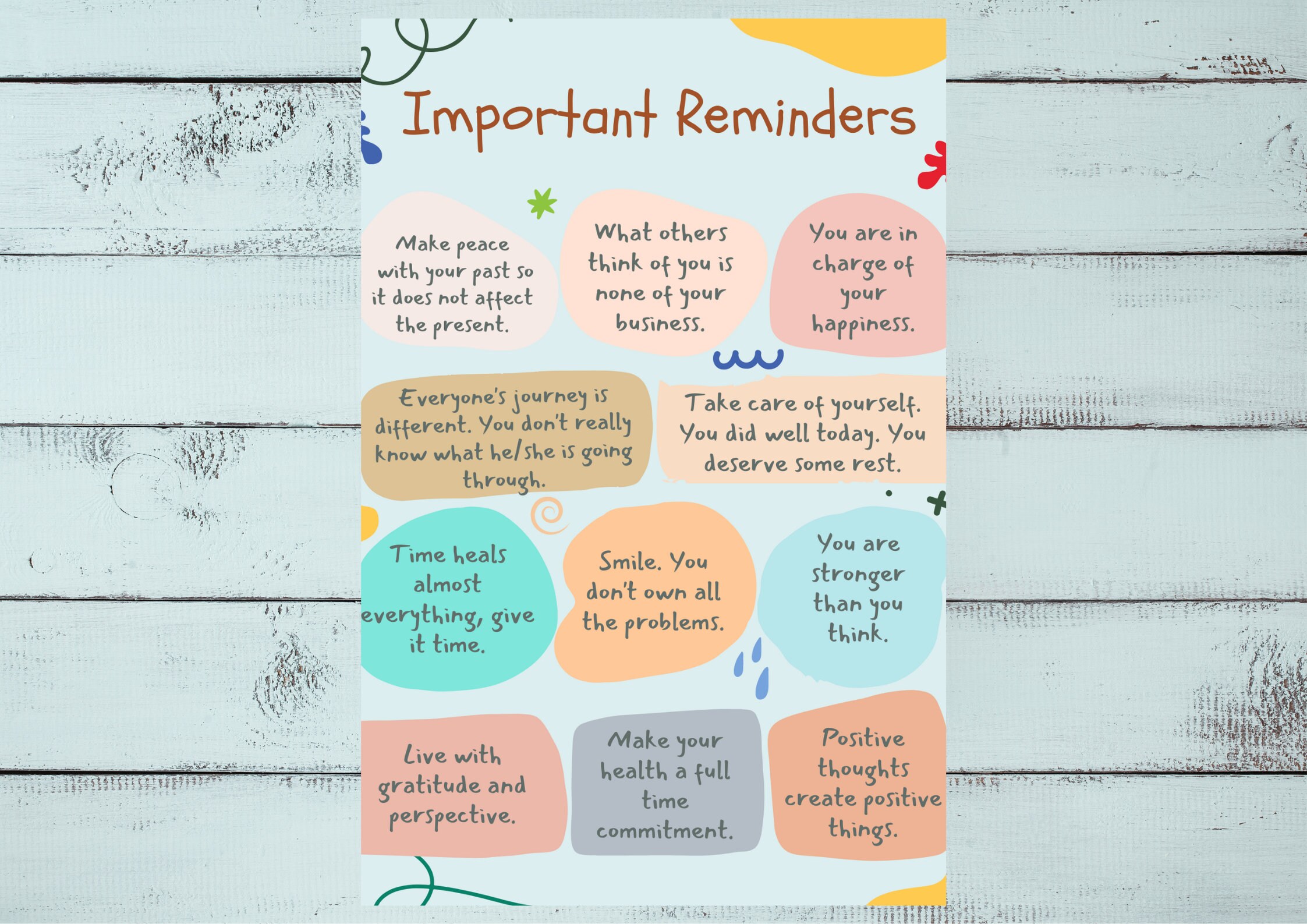 Important Reminders | Positive Affirmation Poster, Daily Affirmations ...