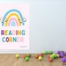 Reading Corner Sign, Reading Nook Print, Boho Rainbow Classroom Decor ...