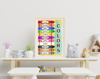 Printable COLORS Poster / Educational Poster for Classroom Decor ...