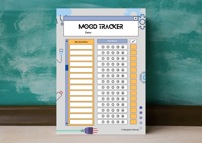 Printable Mood Tracker Chart Template, Daily Mood Tracker Pages for ...