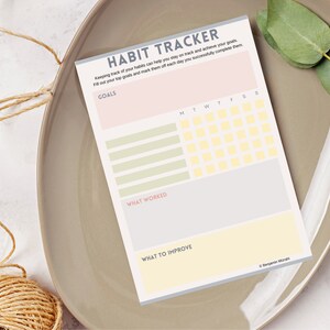 Minimalist Daily Habit Tracker Printable | Goal Planner | Simple Tasks ...