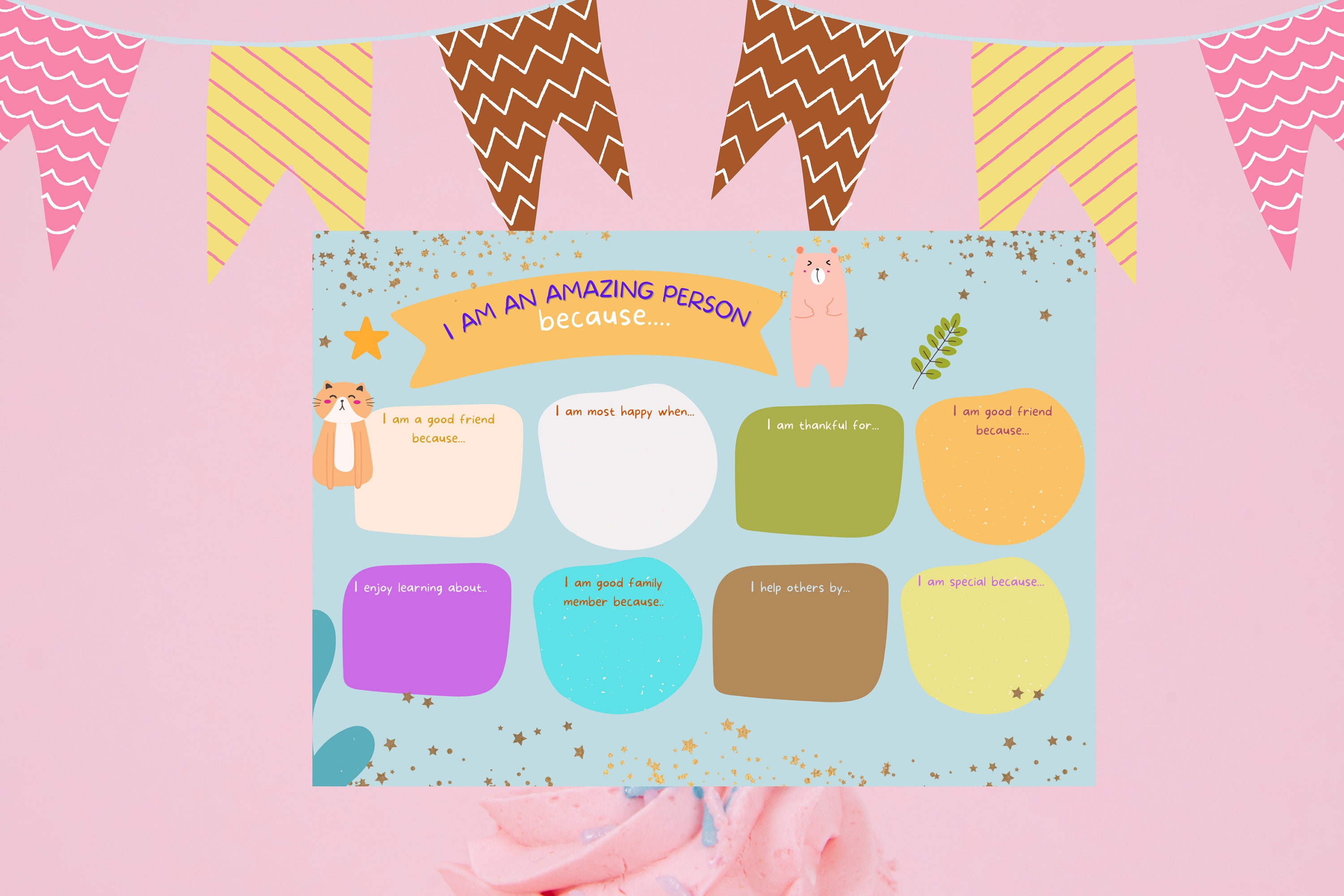 Daily Self-esteem Journal Printable Worksheet Child Therapy Counseling ...