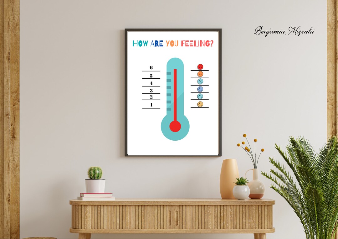 Feelings Thermometer Poster - Emotional Regulation, Classroom Decor ...