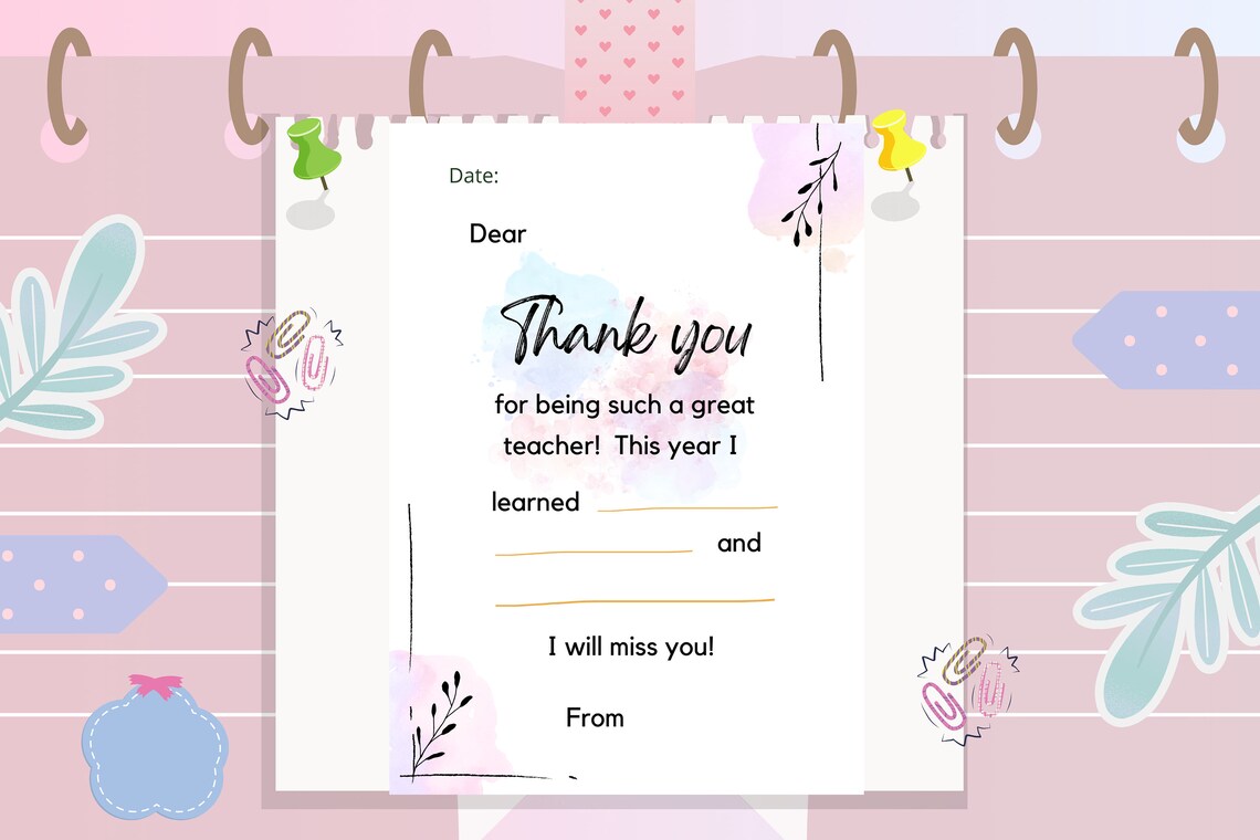 Thank You to My Teacher Teacher Appreciation Week Printable - Etsy