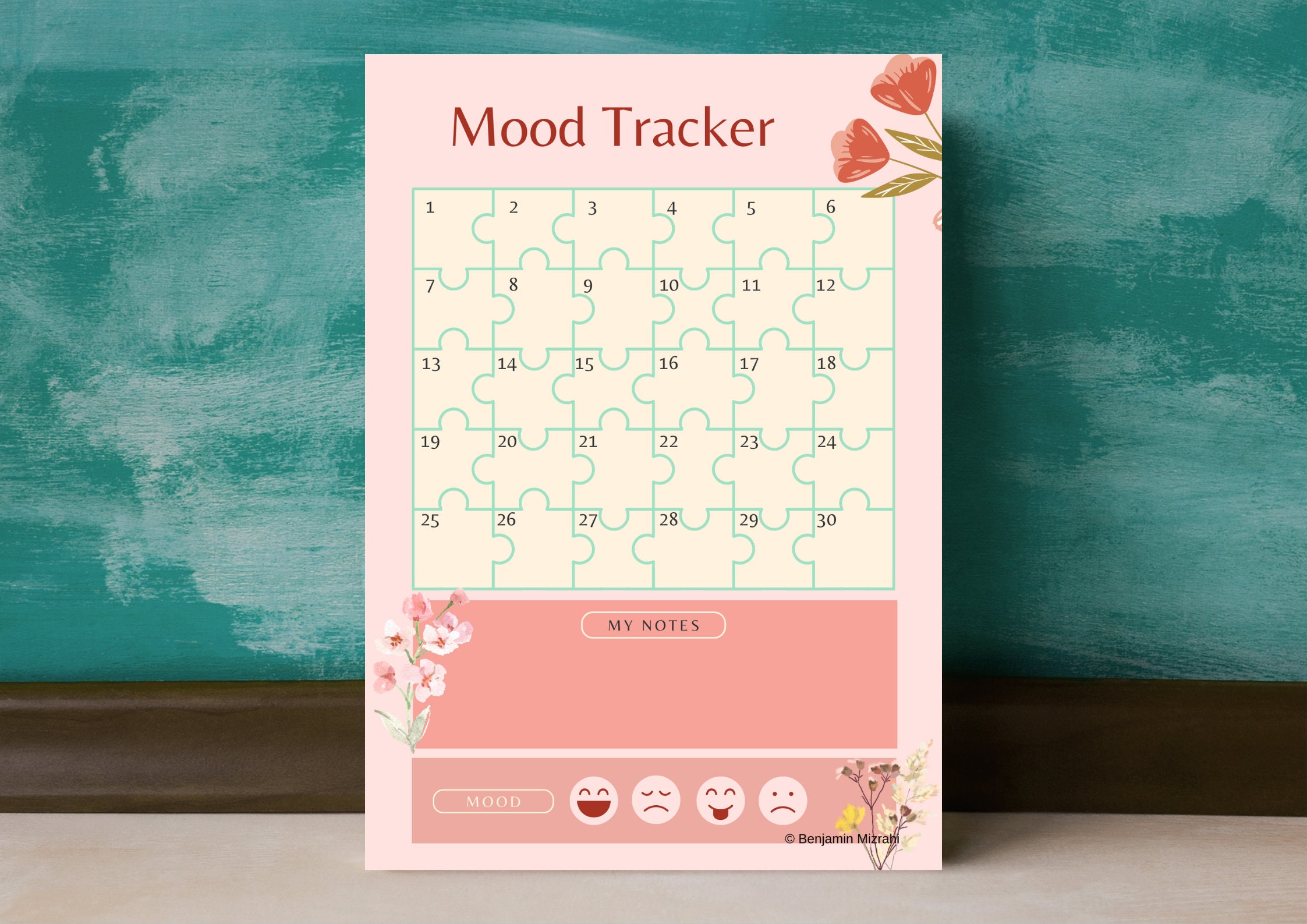 Printable Mood Tracker Chart Template, Daily Mood Tracker Pages for ...