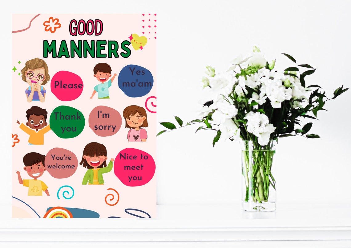 Good Manners Simple Illustration Poster - Good Behavior Poster ...