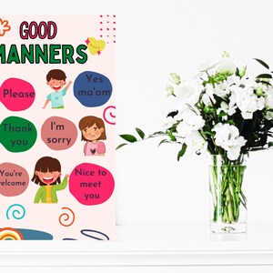 Good Manners Simple Illustration Poster - Good Behavior Poster ...