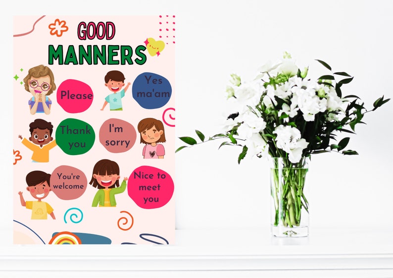 Good Manners Simple Illustration Poster - Good Behavior Poster ...