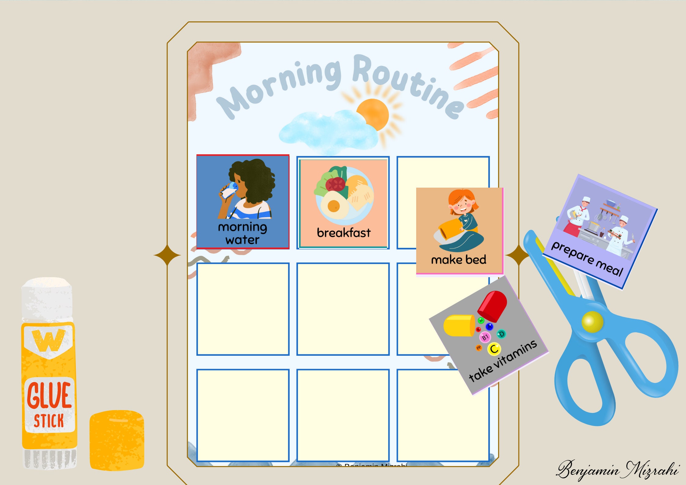 Behavior Chore Chart Cards for Kids | Editable Kids Daily Routine Cards ...