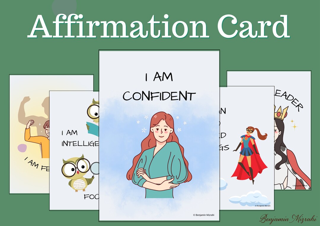 Positive Affirmation Cards, Printable Quotes, Editable Canva Template ...