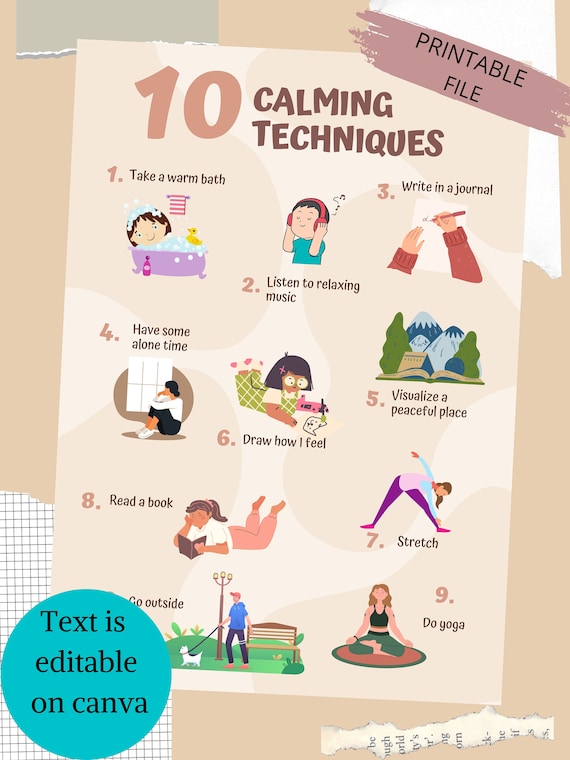 10 Calming Techniques Calm Down Corner Posters Print - Etsy