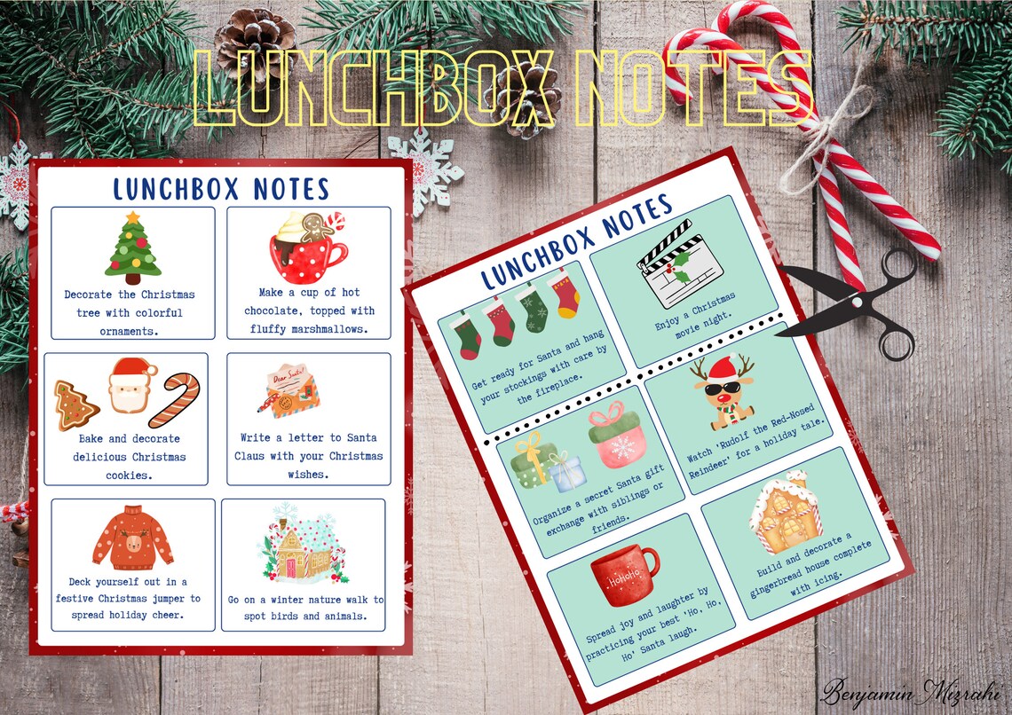 Christmas Lunch Box Jokes, Lunch Box Notes, Printable Christmas Cracker ...