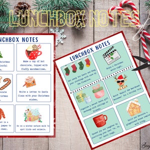 Christmas Lunch Box Jokes, Lunch Box Notes, Printable Christmas Cracker ...