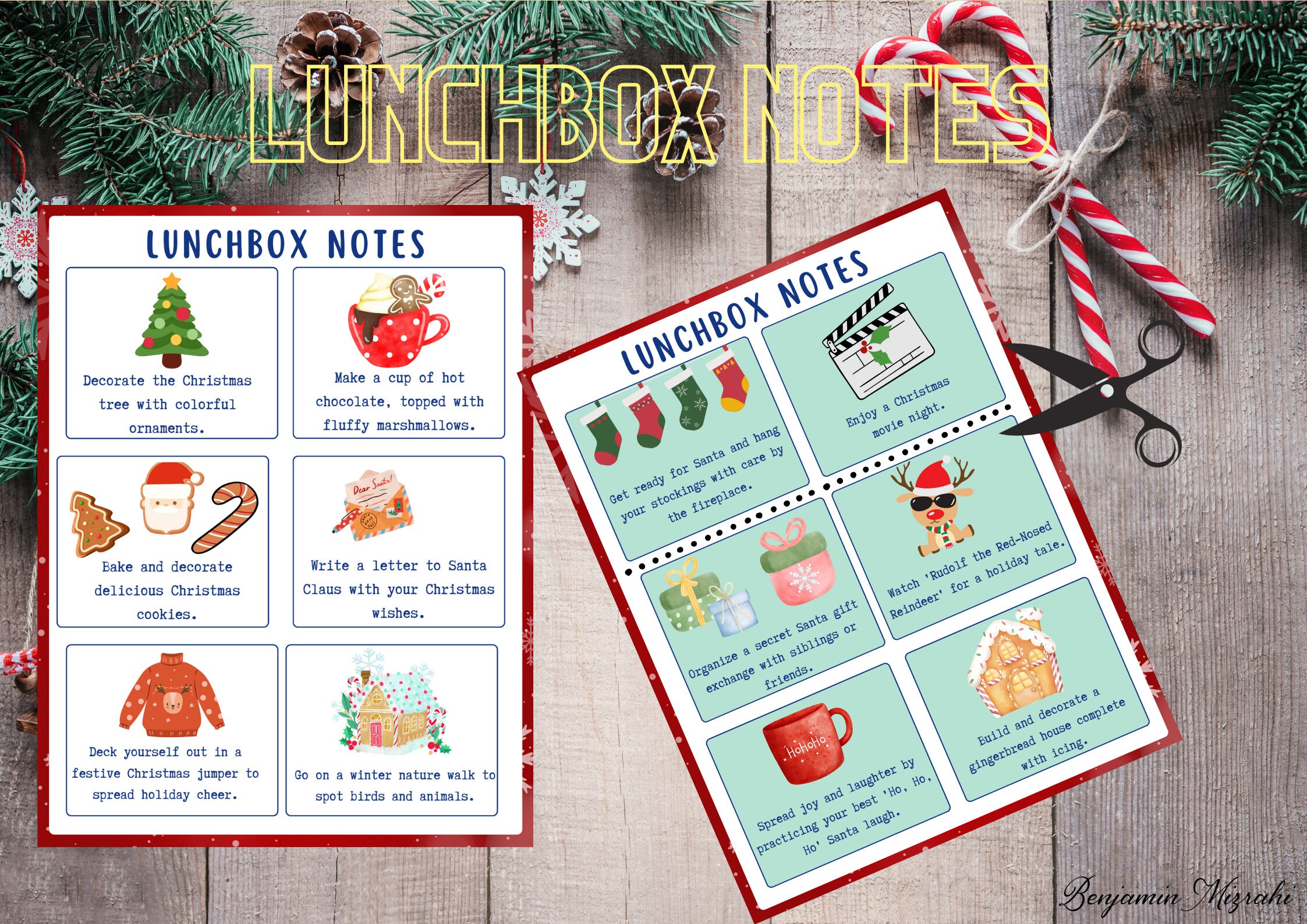 Christmas Lunch Box Jokes, Lunch Box Notes, Printable Christmas Cracker ...