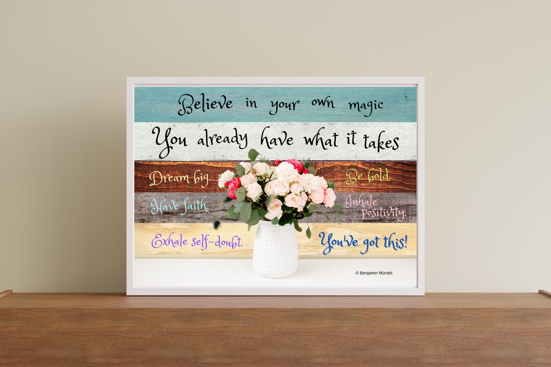 Inspirational Quote Art Print | Colorful Motivational Decor (digital ...