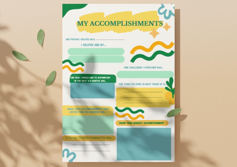 My Accomplishment Journal, Self-esteem Journal, Growth Mindset, Therapy ...