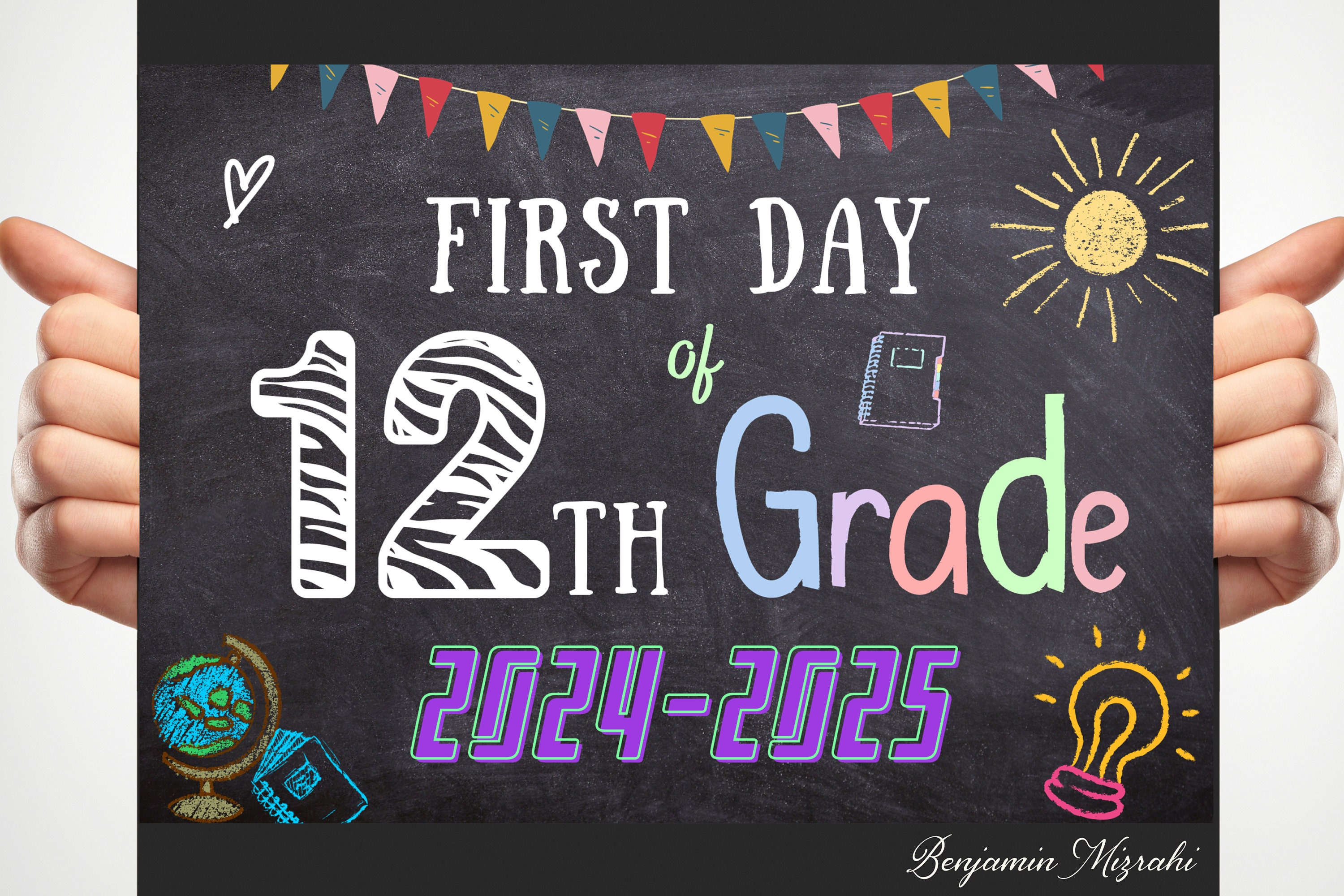 Editable First or Last Day of School Sign - Any Grade Boy or Girl Cute ...