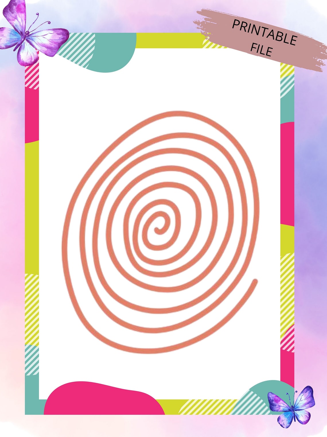 Finger Tracing Calming Cards, Mindfulness Printable Flash Card, Calm ...