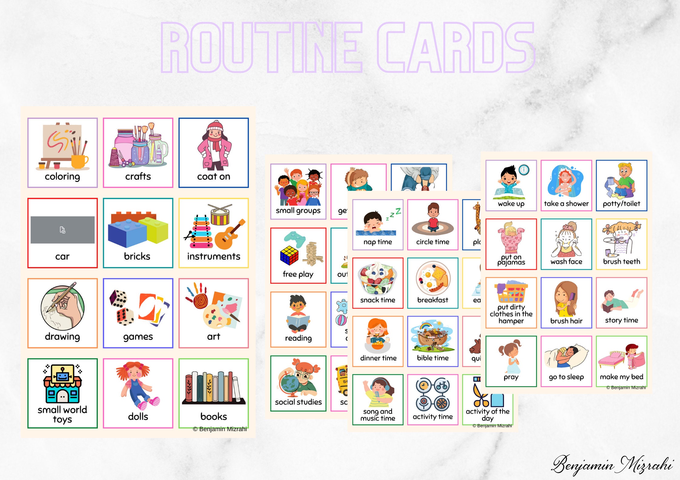 Kids Daily Routine Cards I Visual Schedule Cards Toddler Preschooi ...