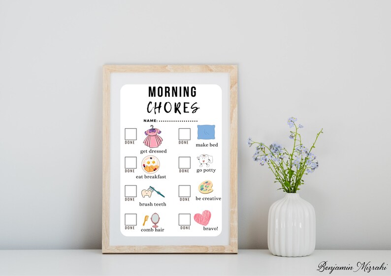 Kids Morning Routine Chore Chart - Personalized Printable (digital ...