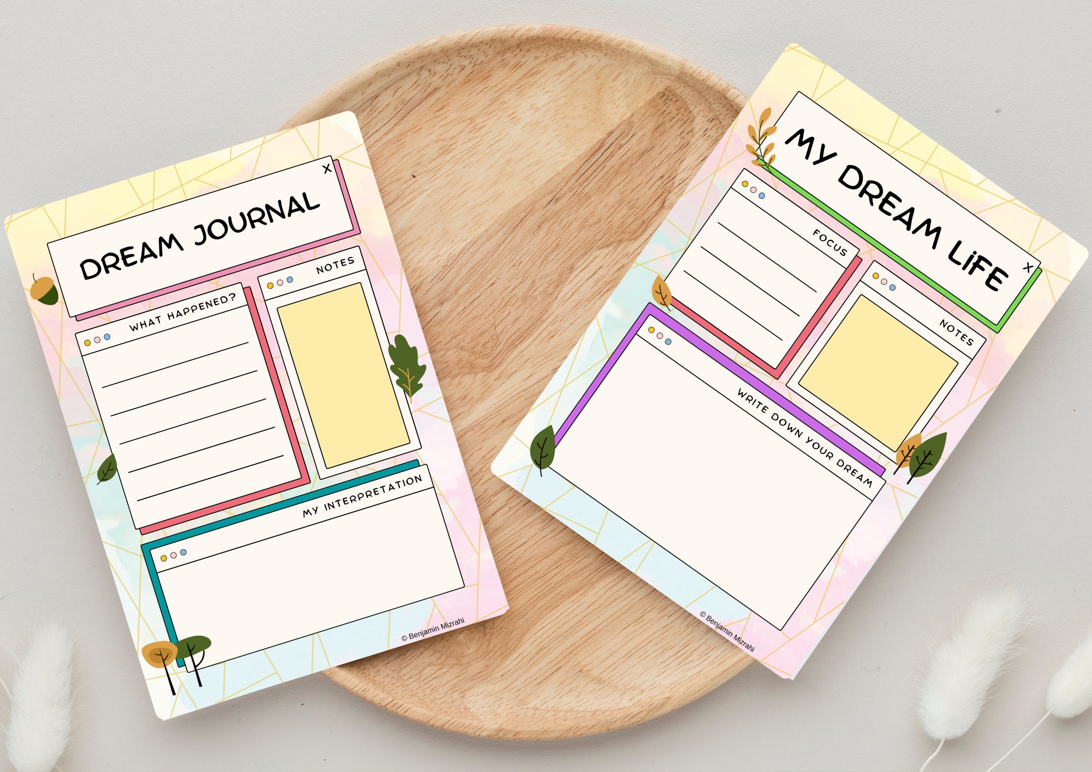 Colorful Dream Journal Printable, Dream Analysis, Dream Interpretation ...