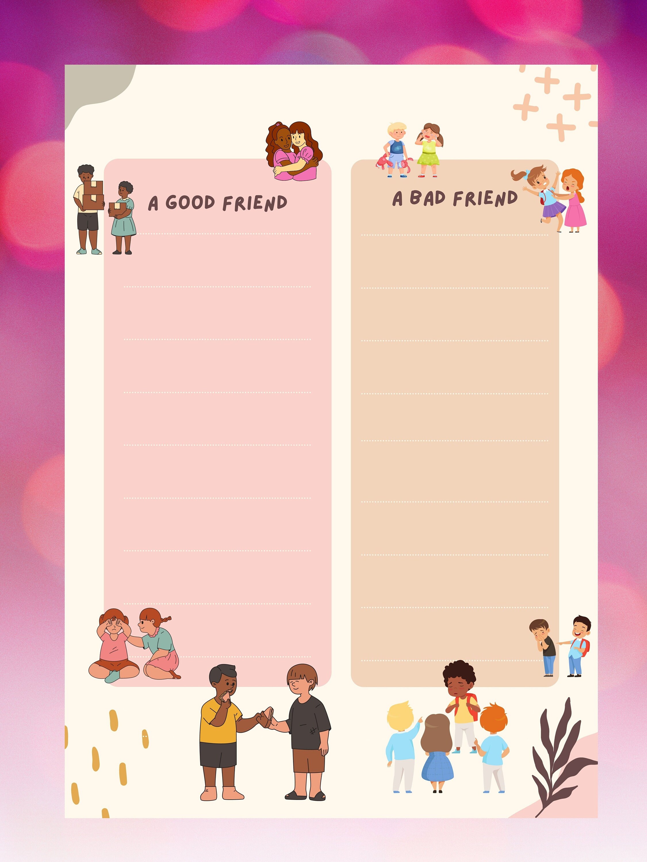 Good Vs Bad Friends Poster - PRINTABLE Social Emotional Learning Skills ...