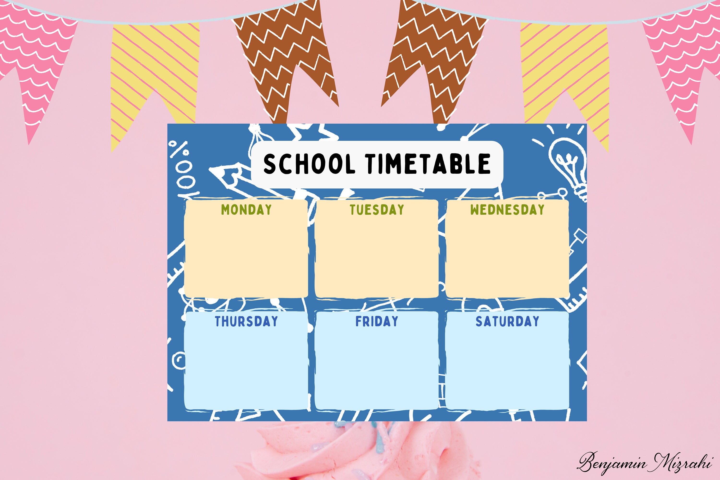 School Timetable Printable Student Planner | Back to School Weekly ...