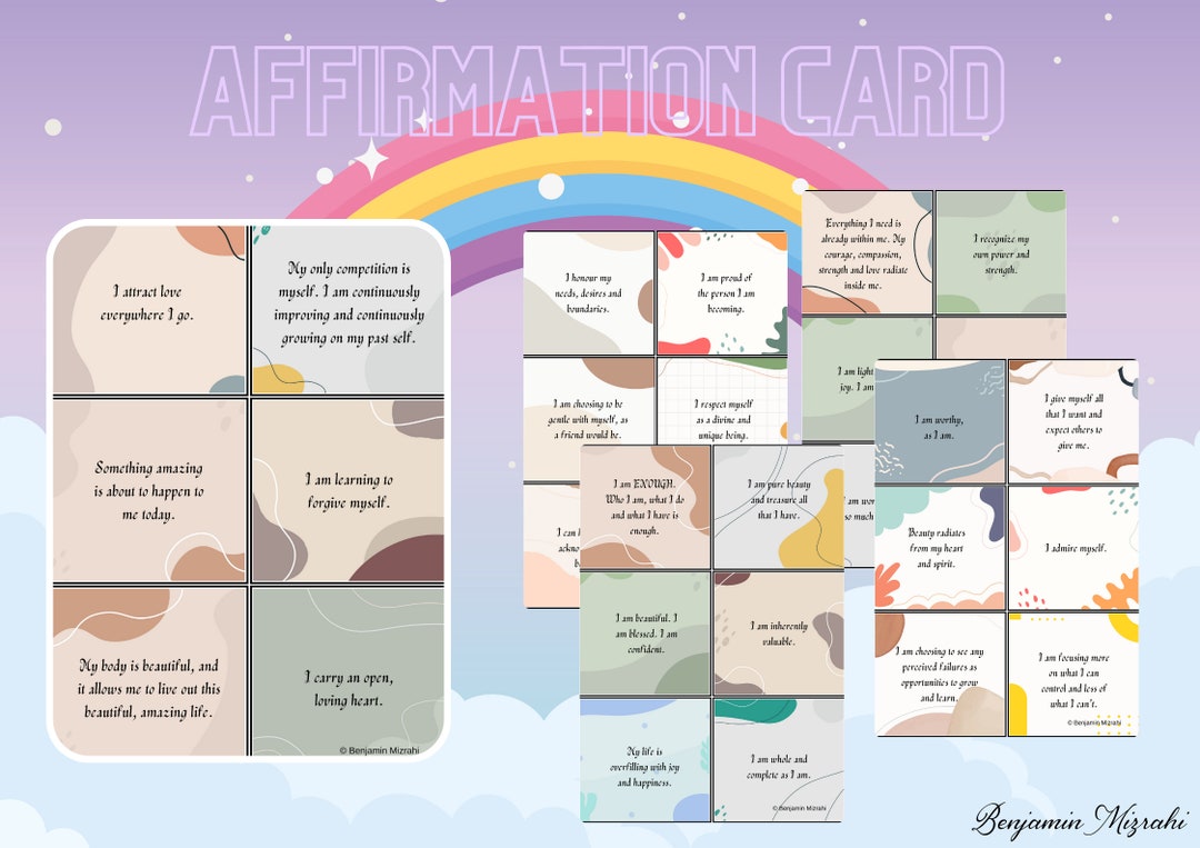 Printable Affirmation Cards for Positive Mindset, Manifesting Cards ...