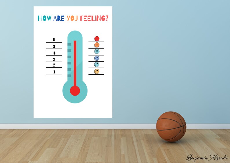 How Are You Feeling Thermometer Poster My Emotions Poster - Etsy