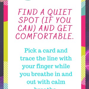 Finger Tracing Calming Cards, Mindfulness Printable Flash Card, Calm ...