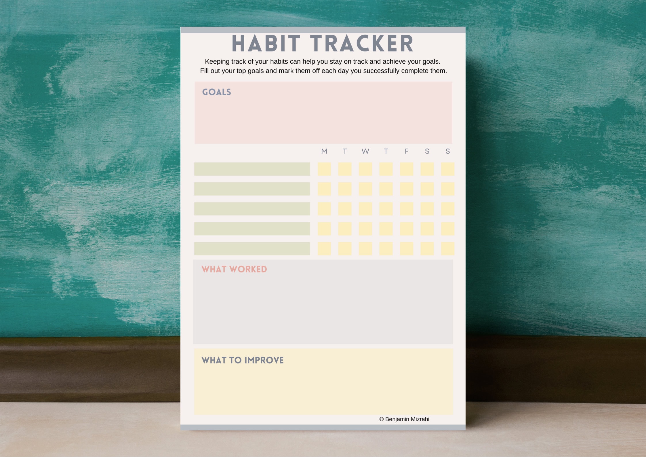 Minimalist Daily Habit Tracker Printable | Goal Planner | Simple Tasks ...