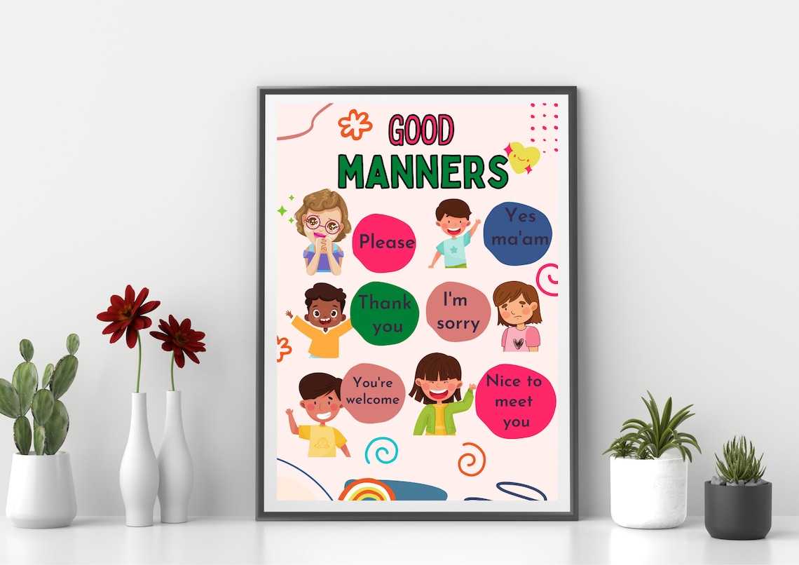 Good Manners Simple Illustration Poster - Good Behavior Poster ...